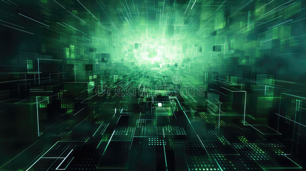 Digital Abstract Tech Background Stock Illustration - Illustration of ...