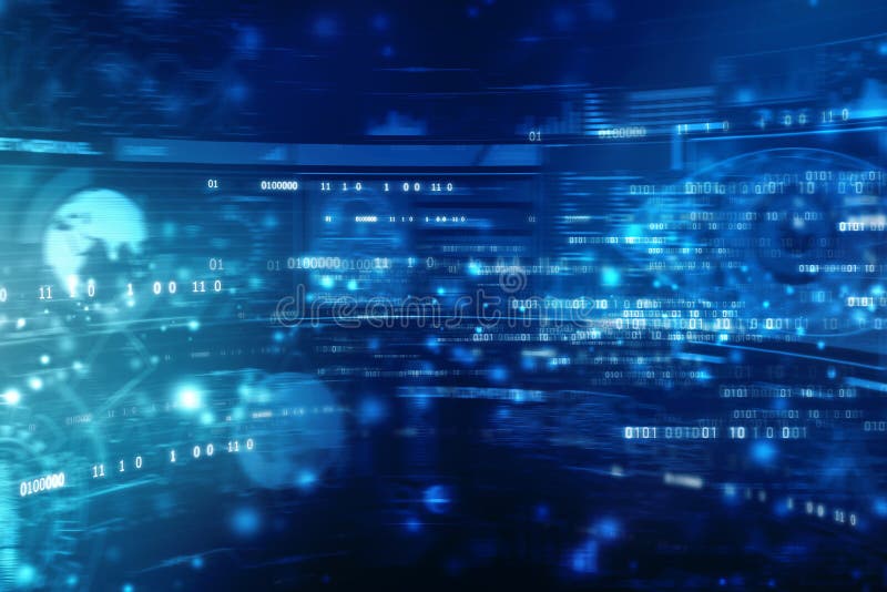 Binary Code Background, Internet Binary Data Code Computing or Transmission Process Concept ...