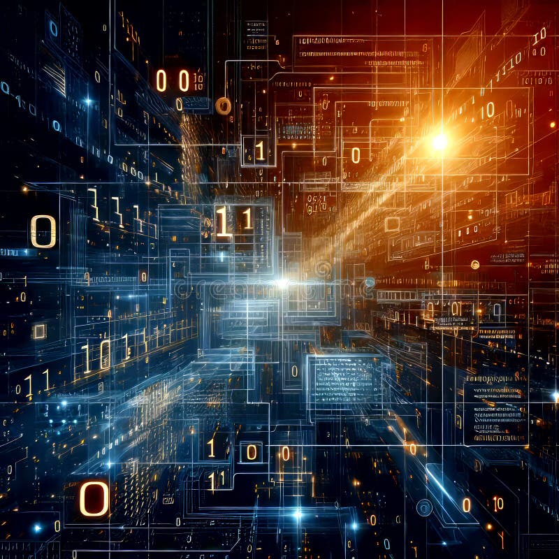 Digital Abstract Technology Background Binary Speed Communications Stock Illustration