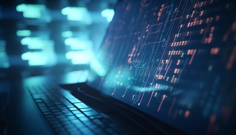 Digital Abstract Technology. Programming Script Binary Coding Snippet ...