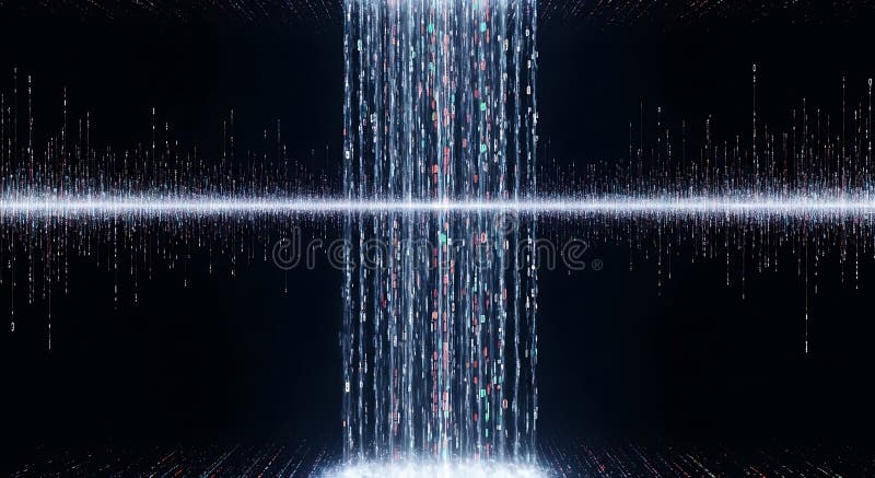 Abstract Visualization of Data Streams with Vibrant Colors Representing Digital Information ...