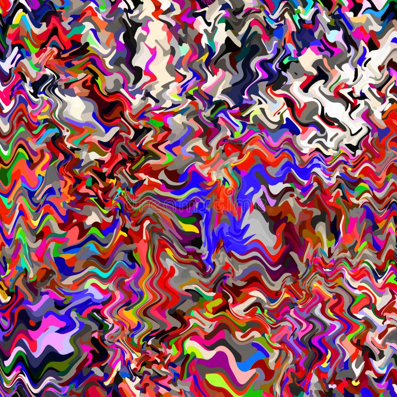 Digital Abstract Wave Fabric Motive Stock Illustration - Illustration ...