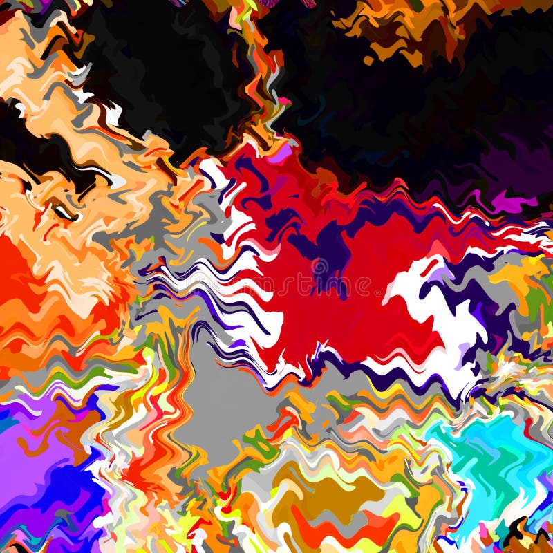 Digital Abstract Wave Fabric Motive Stock Illustration - Illustration ...