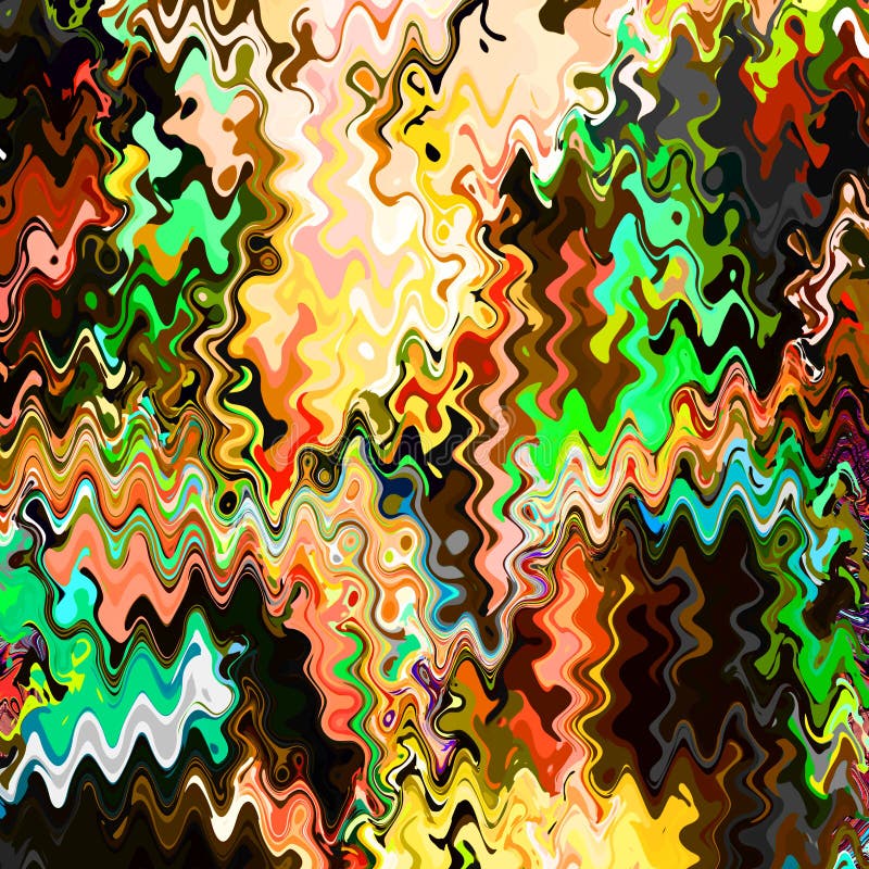 Digital Abstract Wave Fabric Motive Stock Illustration - Illustration ...