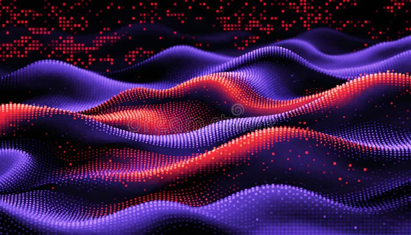 Digital Abstract Waves in Purple and Red Showcasing Fluid Motion and ...