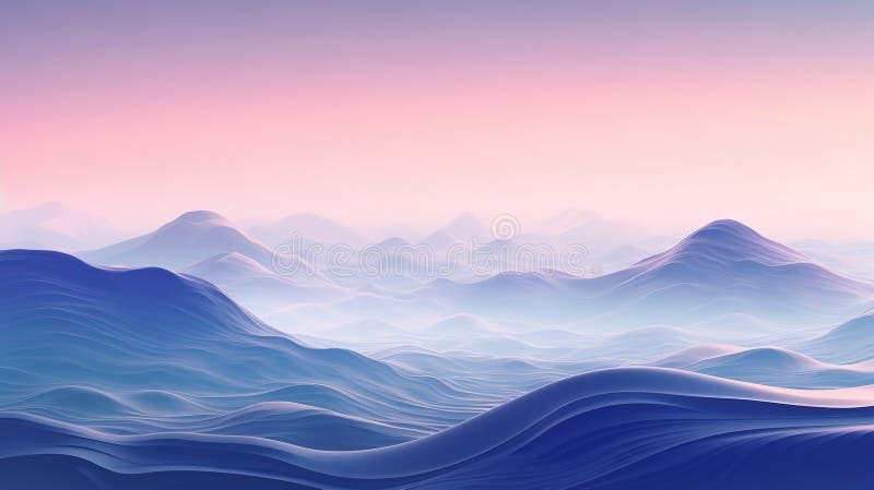 Digital Abstract Wavy Mountain Futuristic 3D Landscape Stock ...