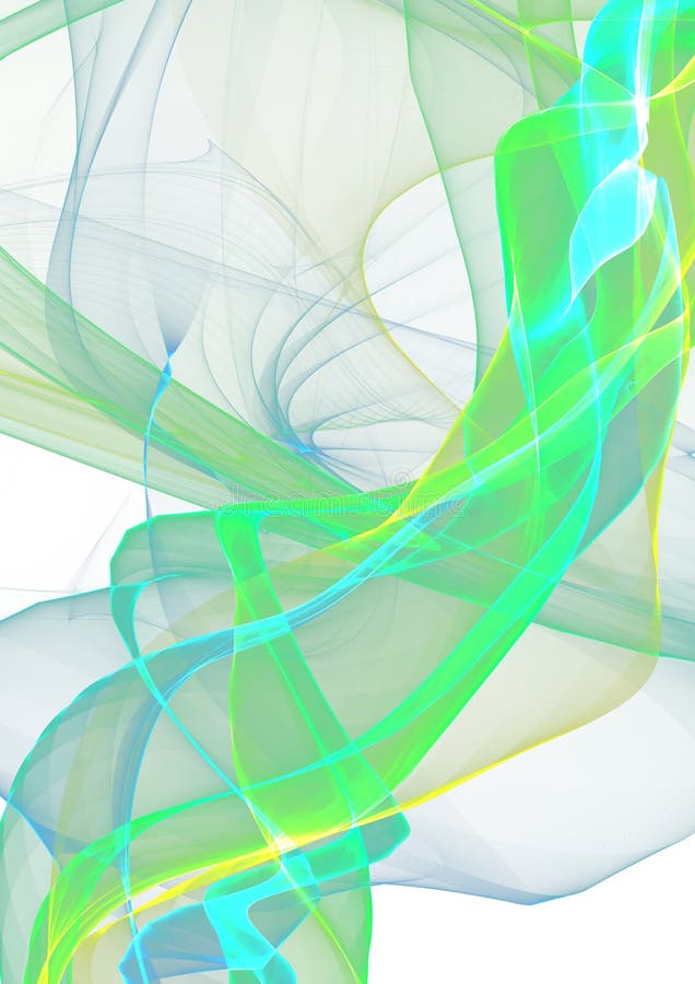 DIgital Abstract White Background with Light Transparency Wave Green ...
