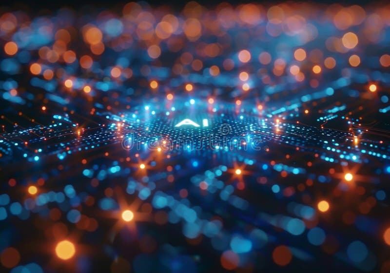 Digital Abstract World Technology with Connection Network. Artificial ...