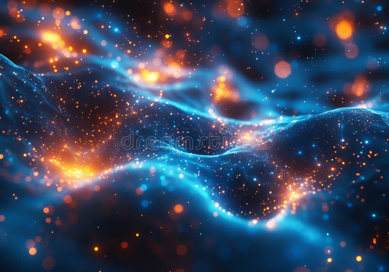 Digital Abstract World Technology with Connection Network. Artificial ...