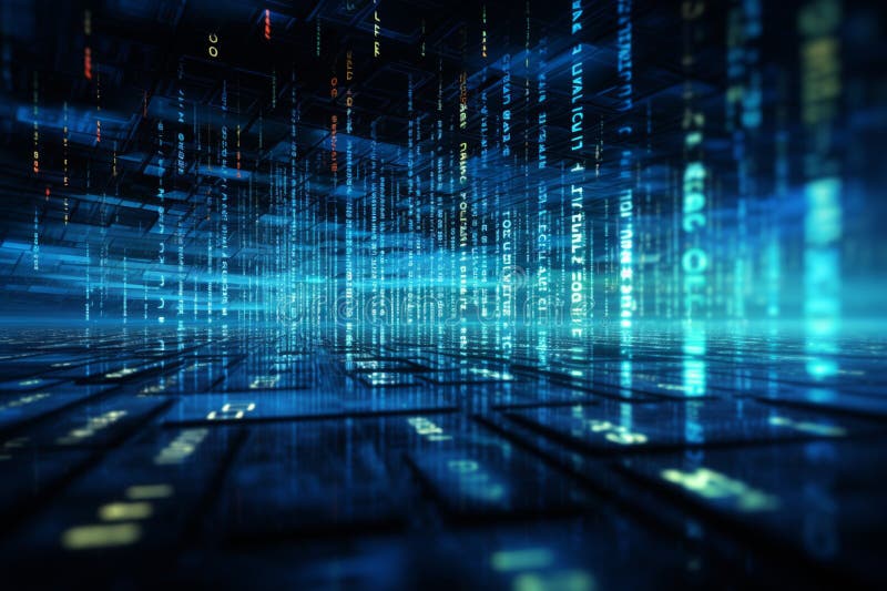 Digital Abstraction Background Showcases Ai Algorithms And Binary Code Synergy Stock