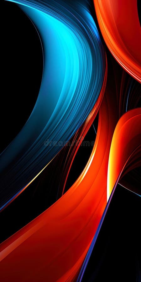 Digital Abstraction with Bright Wavy Lines and Contrast Stock ...