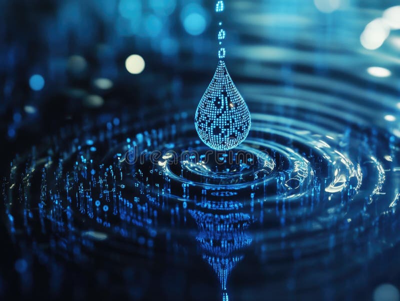 Digital Abstraction: Crystal Clear Water Ripple and Drop Stock Image ...