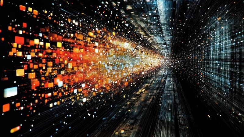 A Digital Abstraction Depicting a Burst of Light and Particles ...