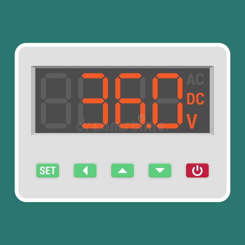 Digital Voltmeter with a Display Stock Vector - Illustration of icon ...