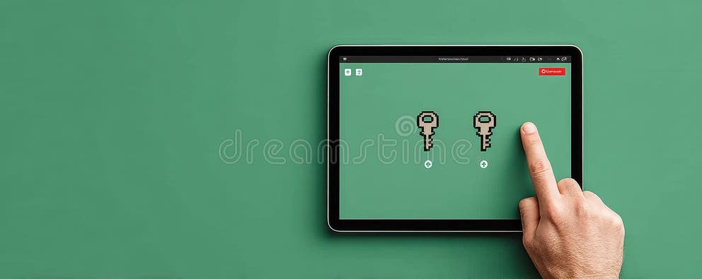 Digital Access Concept Presented on a Tablet with Interactive Keys ...