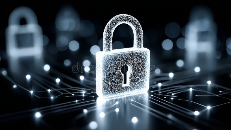 Digital Access Control, Circuit Board Lock Securing Sensitive Data Circuit Stock Illustration ...