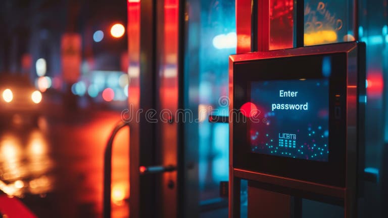 Digital Access Control Panel with Password Authentication Stock Photo ...