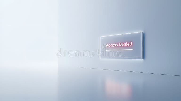 Digital Access Denied Screen with Glowing Effect Stock Illustration ...
