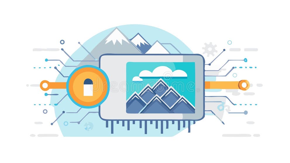 Digital Access Key, Technology Landscape Vector Design, Vector Design ...