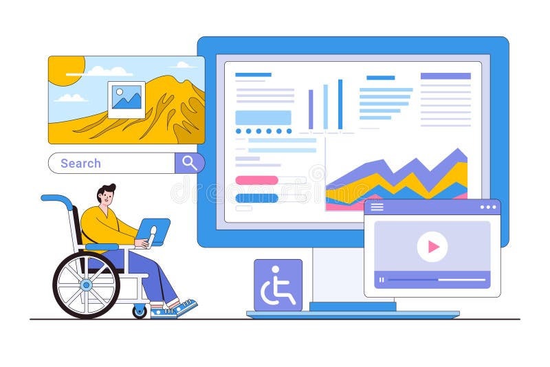Digital Accessibility and Inclusive Design Concept with Person Using ... Digital Accessibility and Inclusive Design Concept with Person Using ...