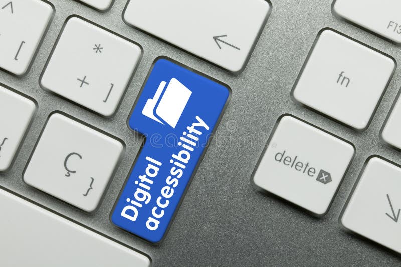 Digital Accessibility - Inscription on Blue Keyboard Key Stock Photo ...