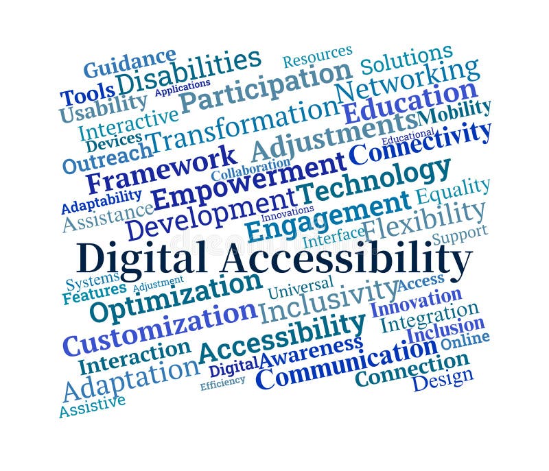 Digital Accessibility Word Cloud Stock Illustration - Illustration of ...