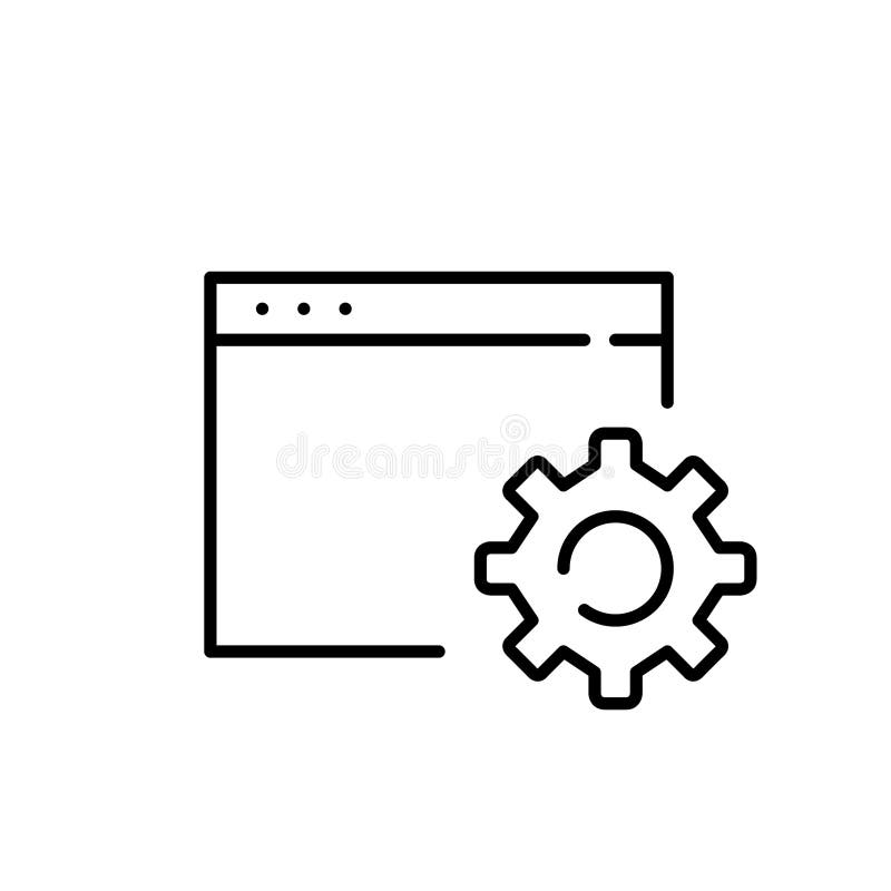 Digital Adjustment Symbol. Browser Window and Cogwheel. Online Tools ...