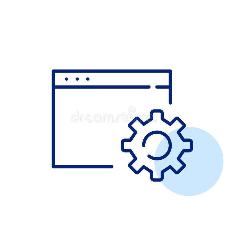Digital Adjustment Symbol. Browser Window and Cogwheel. Online Tools ...