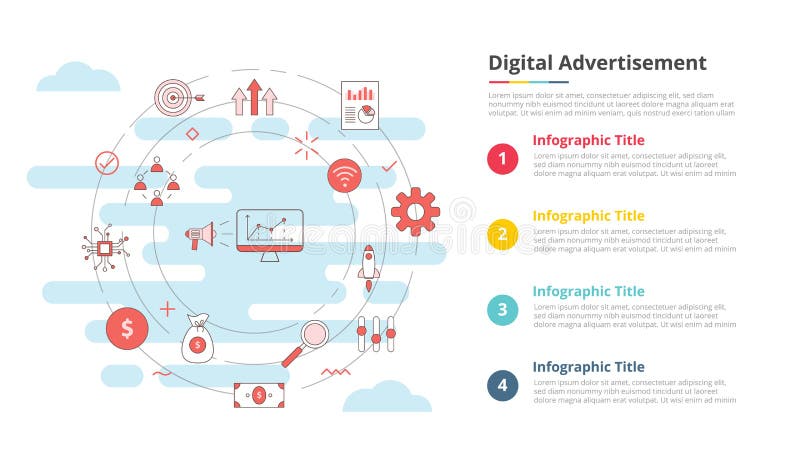 Digital Advertisement Concept for Infographic Template Banner with Four ...