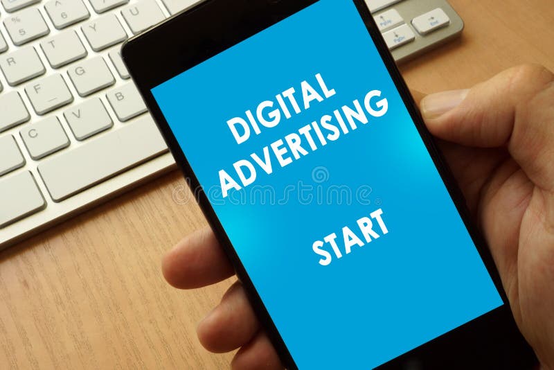 Digital advertising. stock photo. Image of computer, background - 94229950