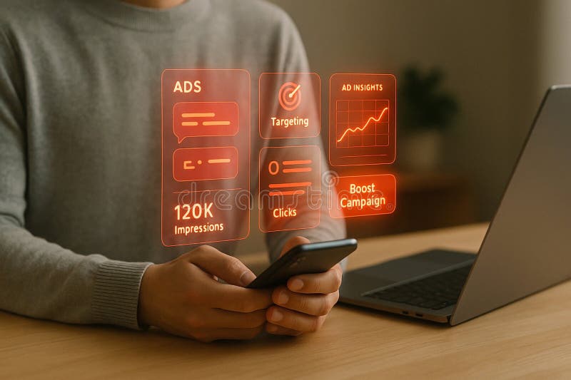 Digital Advertising Interface Showing Campaign Performance Metrics ...