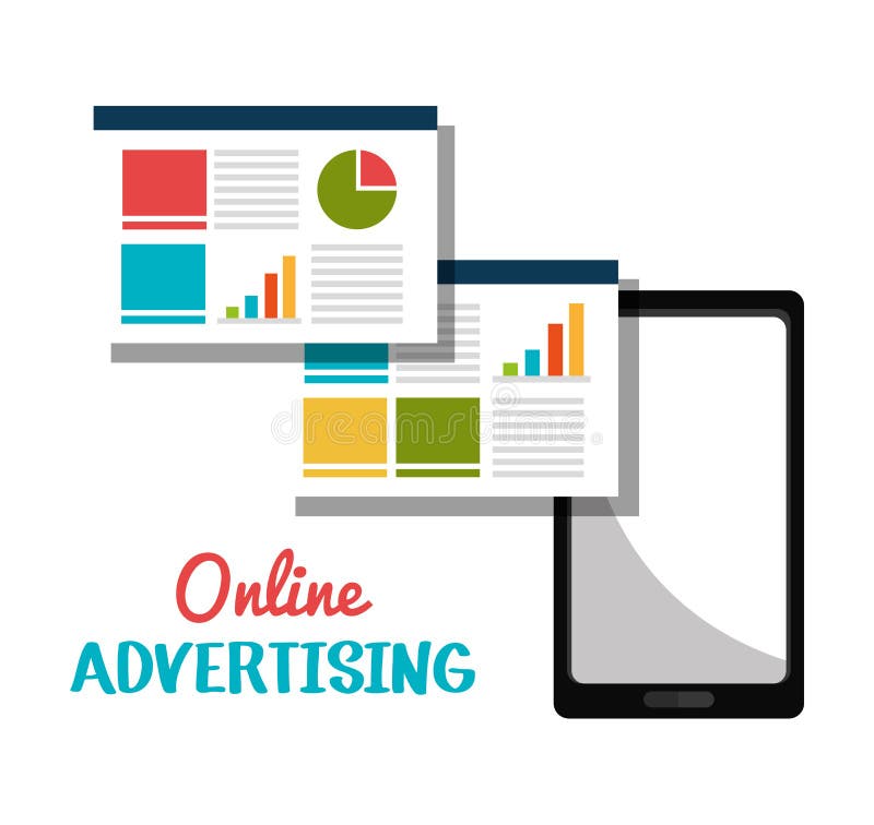 Digital Advertising and Marketing Stock Illustration - Illustration of ...