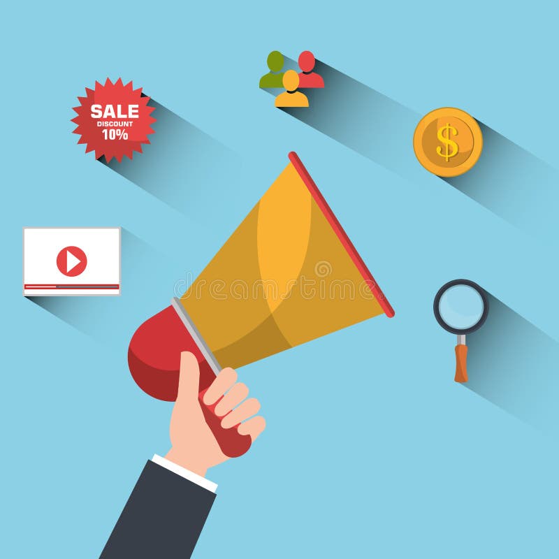 Digital Advertising and Marketing Stock Illustration - Illustration of ...