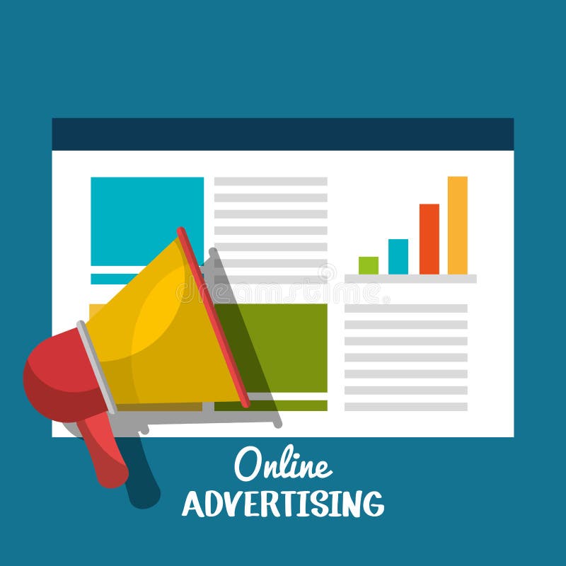 Digital Advertising and Marketing Stock Illustration - Illustration of ...