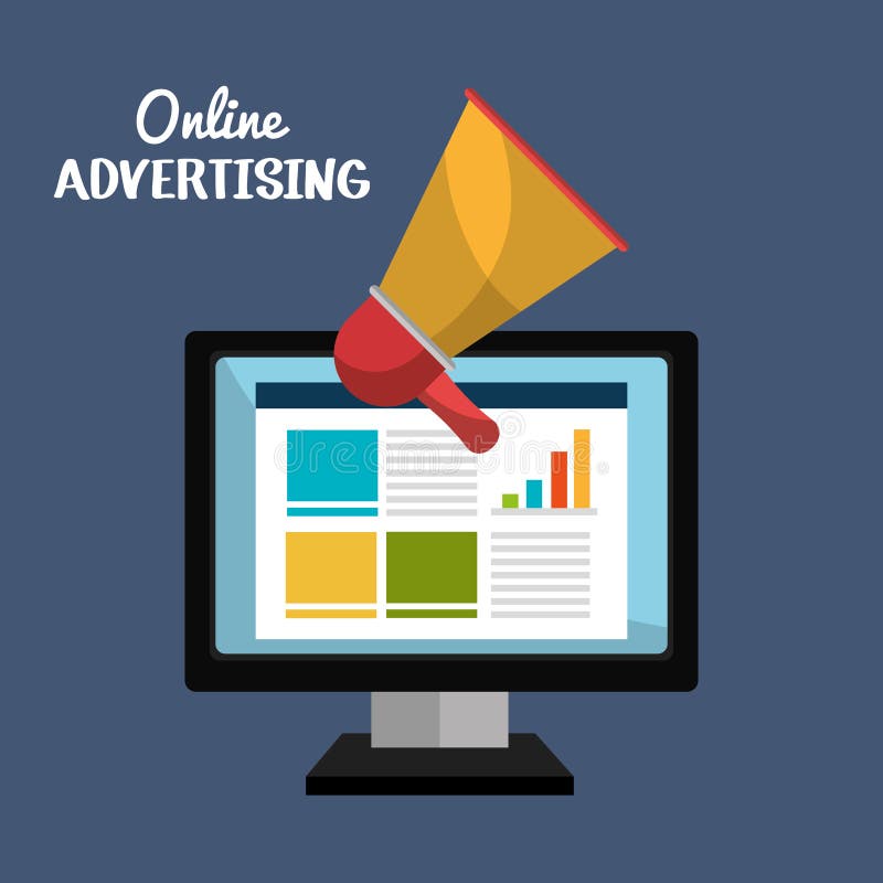 Digital Advertising and Marketing Stock Illustration - Illustration of ...