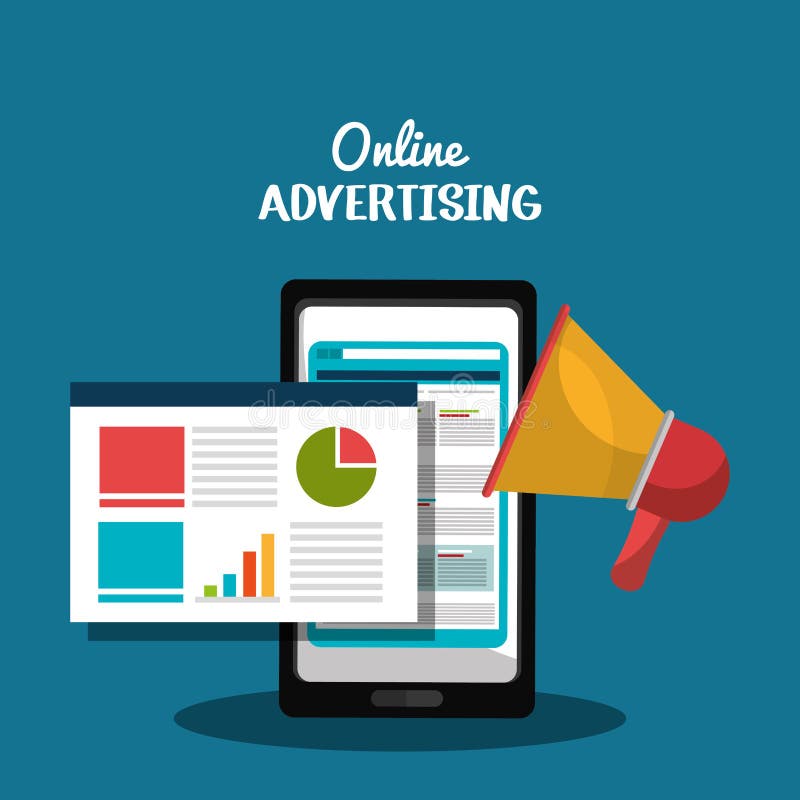 Digital Advertising and Marketing Stock Illustration - Illustration of ...