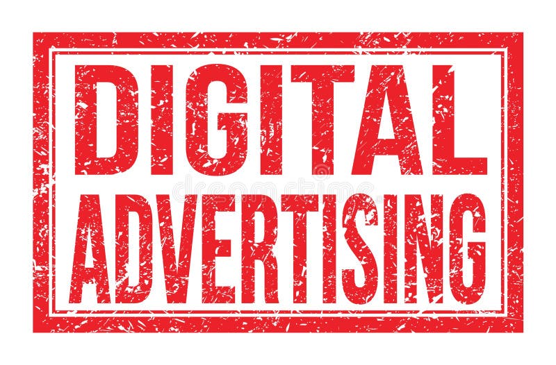 DIGITAL ADVERTISING, Words on Red Rectangle Stamp Sign Stock ...