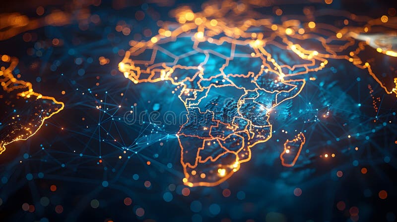 Digital Map of Africa stock illustration. Illustration of graphic ...