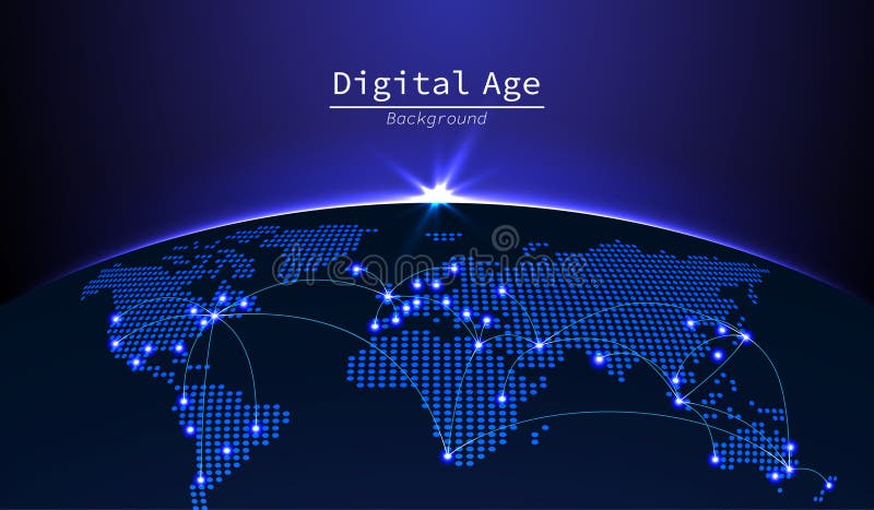 Digital Age Communication Technology Connected the World Stock Vector ...