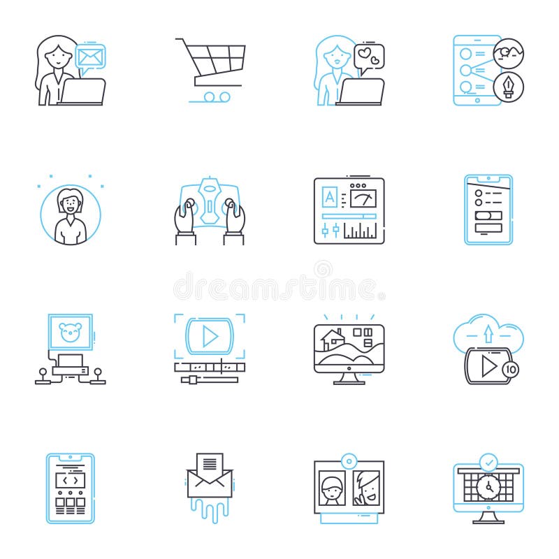 Digital Revolution Linear Icons Set. Disruptive, Innovation ...