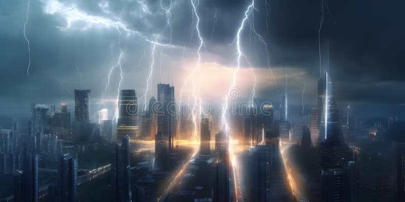 The Digital Age Metropolis Dynamic Lightning Two Generative AI Stock ...