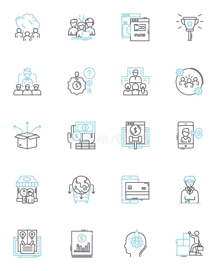 Digital Agency Linear Icons Set. Innovation, Creativity, Marketing ...