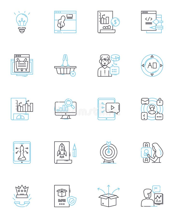 Digital Agency Linear Icons Set. Innovation, Strategy, Creativity ...