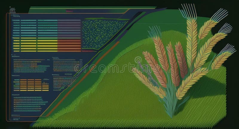 Digital Agriculture Monitoring Stock Illustration - Illustration of ...