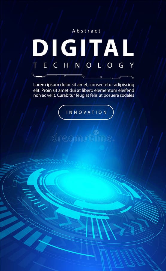 Digital Ai Big Data Technology Futuristic Blue Background, Cyber Cloud Security, Abstract Space ...
