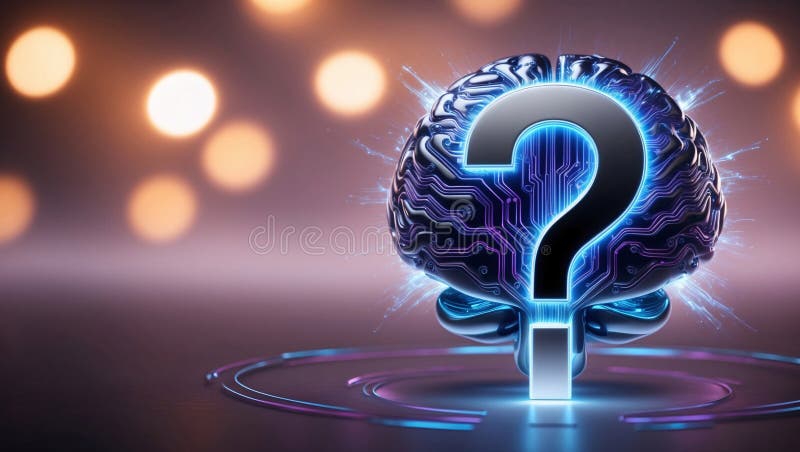 AI Brain with Glowing Circuits in Futuristic Digital Network, High Tech Illustration of ...
