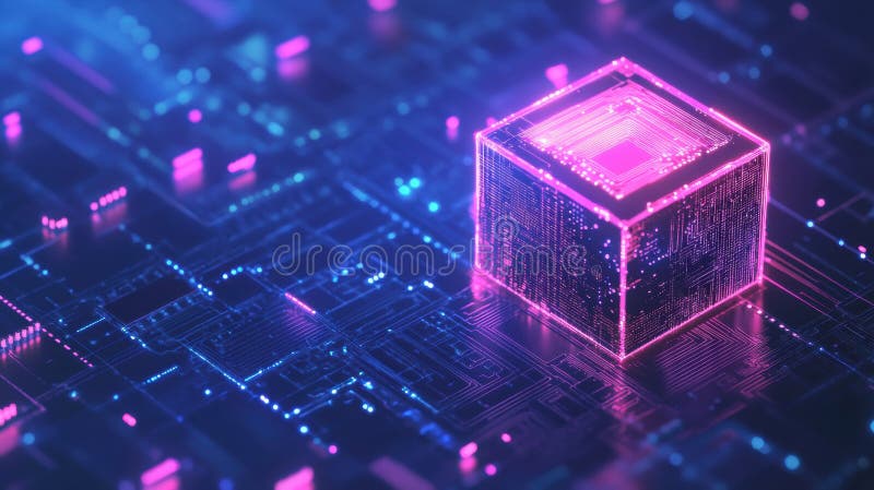 Digital AI Chip is Integrated into an Abstract Technology Brain Design ...