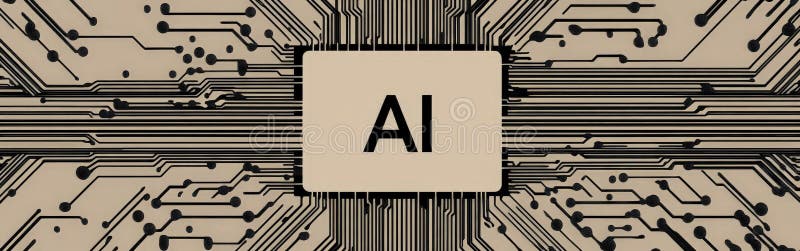 AI Chip with Circuits and Digital Network Connections Stock Image ...