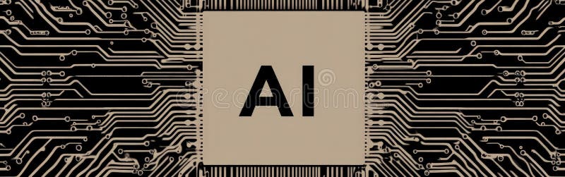 AI Chip with Circuits and Digital Network Connections Stock Image ...
