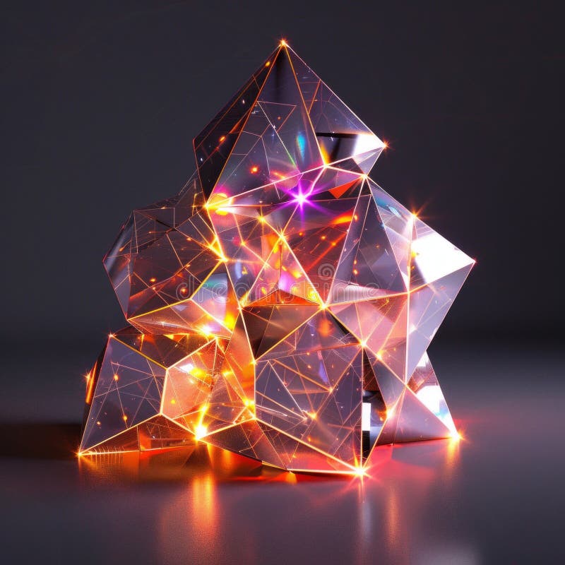 Digital Ai Figure Made of Glowing 3d Triangular Polygons Stock Photo ...